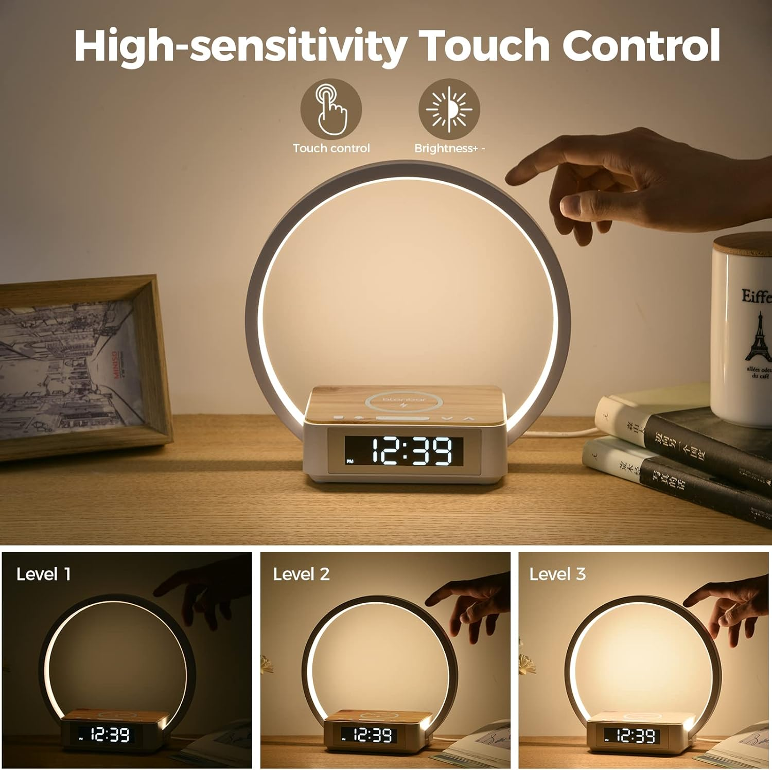 TRUYUETY LED mit Ladefunktion, Wake-up-Light, Wecker LED Table Lamp ...