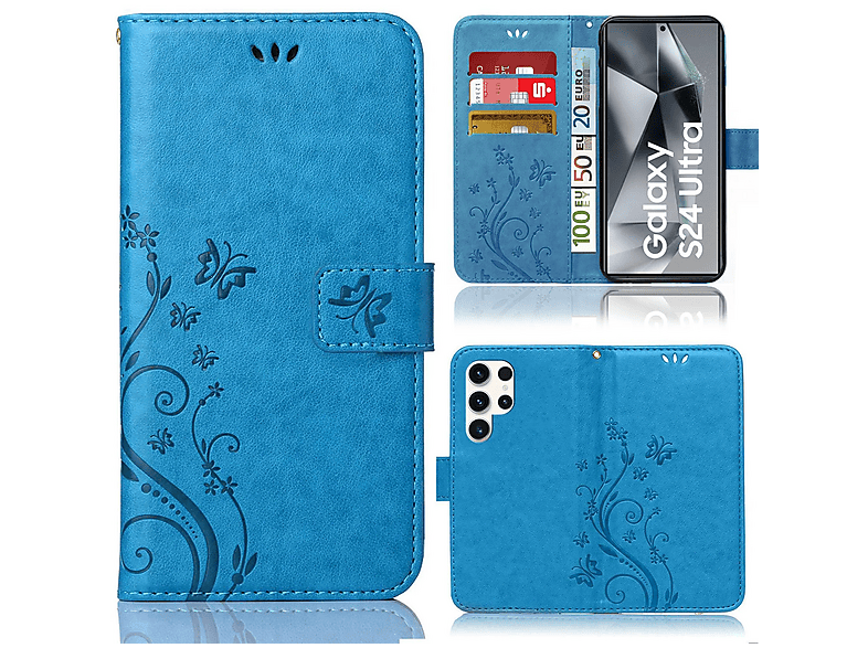 YIQIFA Klappbare, Backcover, Samsung, Galaxy S24 Ultra, Blau | MediaMarkt
