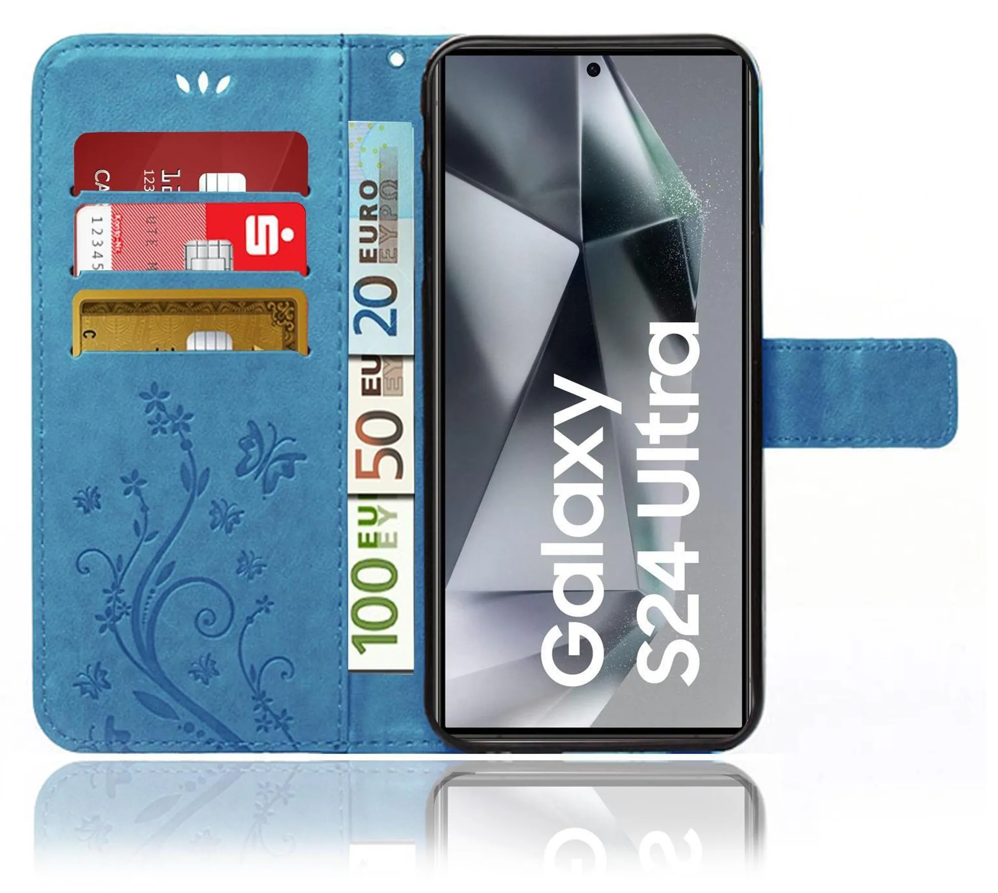YIQIFA Klappbare, Backcover, Samsung, Galaxy S24 Ultra, Blau | MediaMarkt