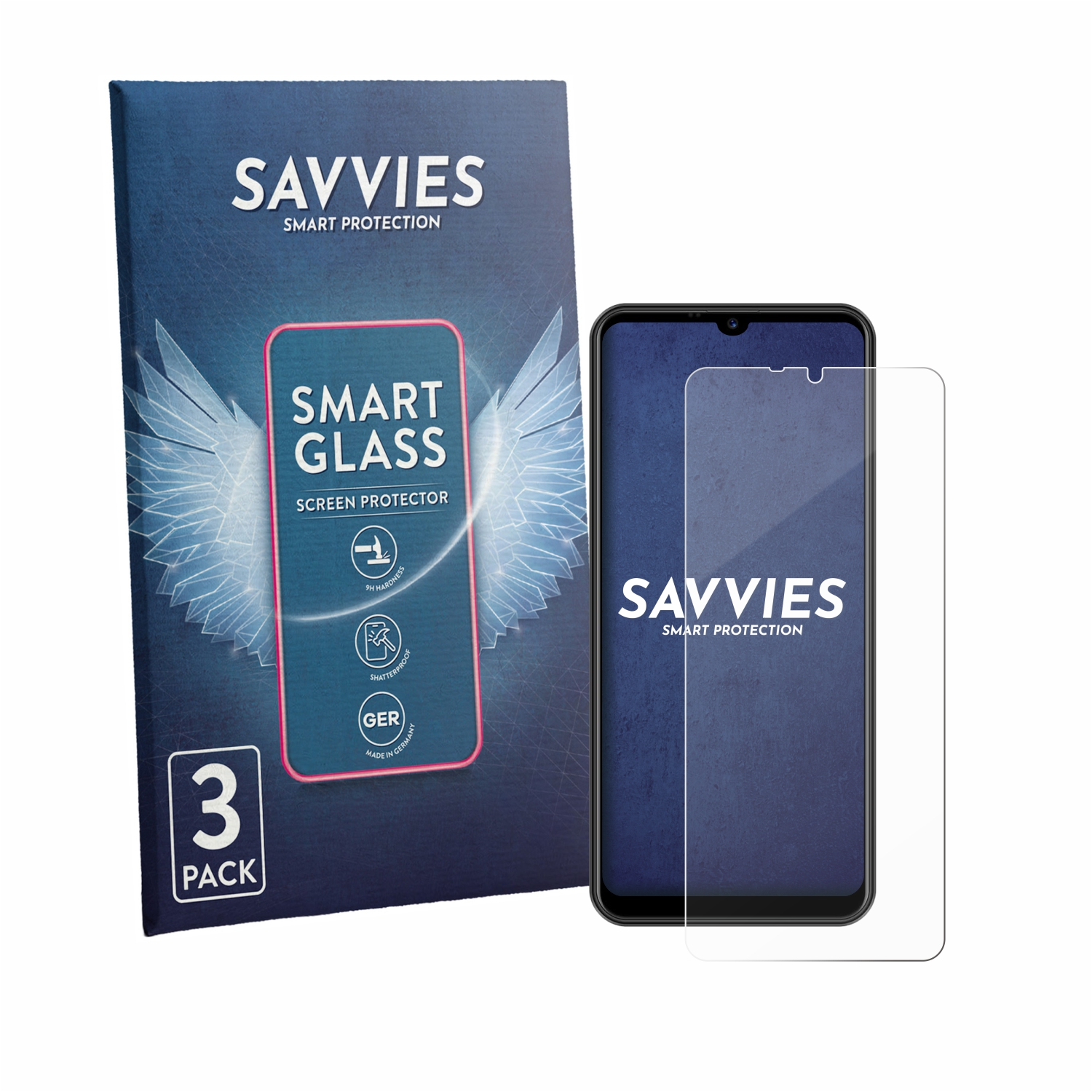SAVVIES 3x klare Glas Panzer Schutzfolie (für Invens NOTE TK02) | SATURN