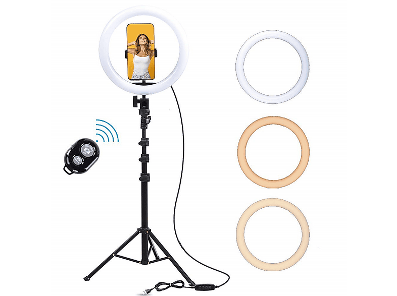 COSYHOMES LED 3 Farbtemperaturen 26cm mit 160cm Stativ Ringlicht ...