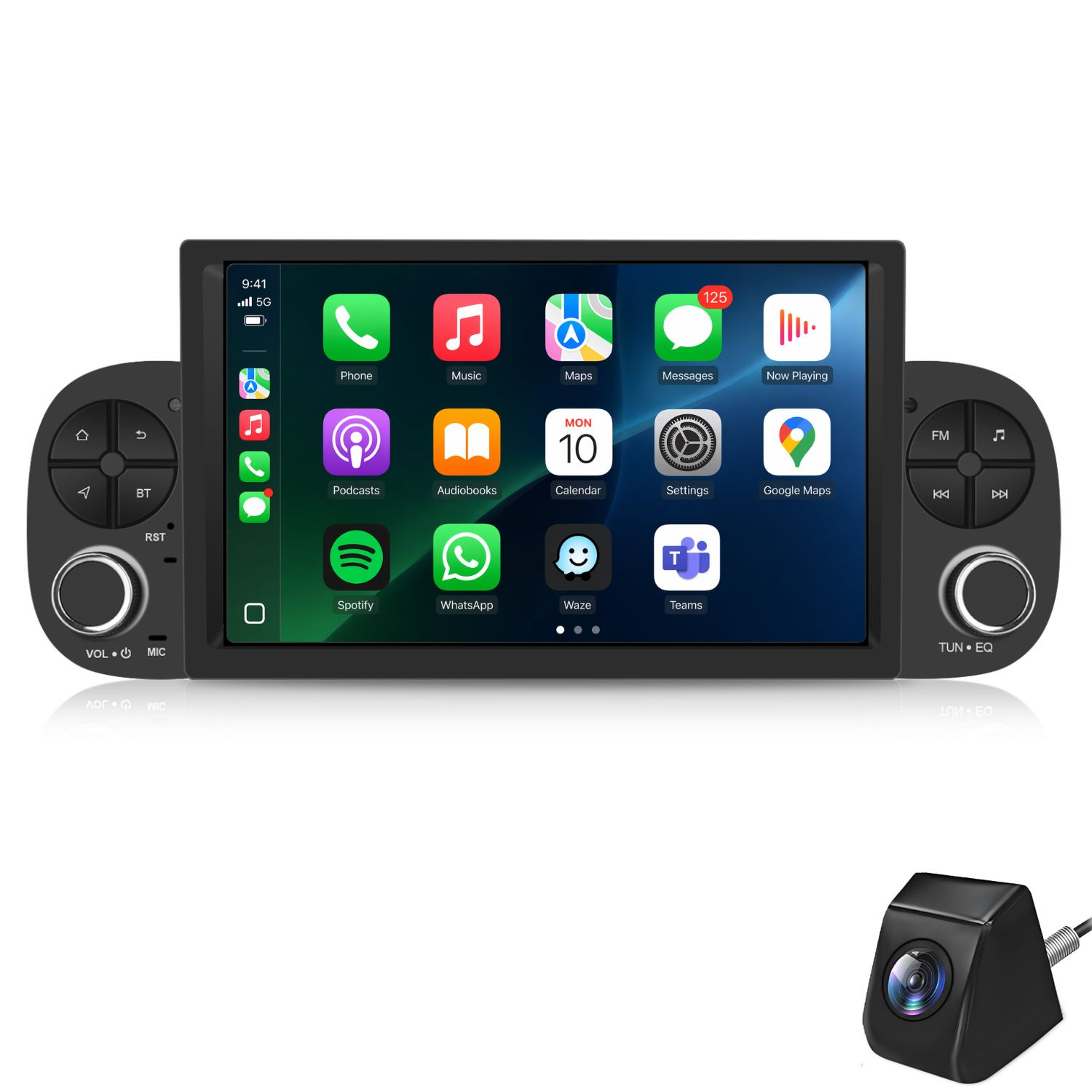 JUNSUN Navi Android 15 Fiat Panda 13-2020 CarPlay+Cam Autoradio, FM, AM ...