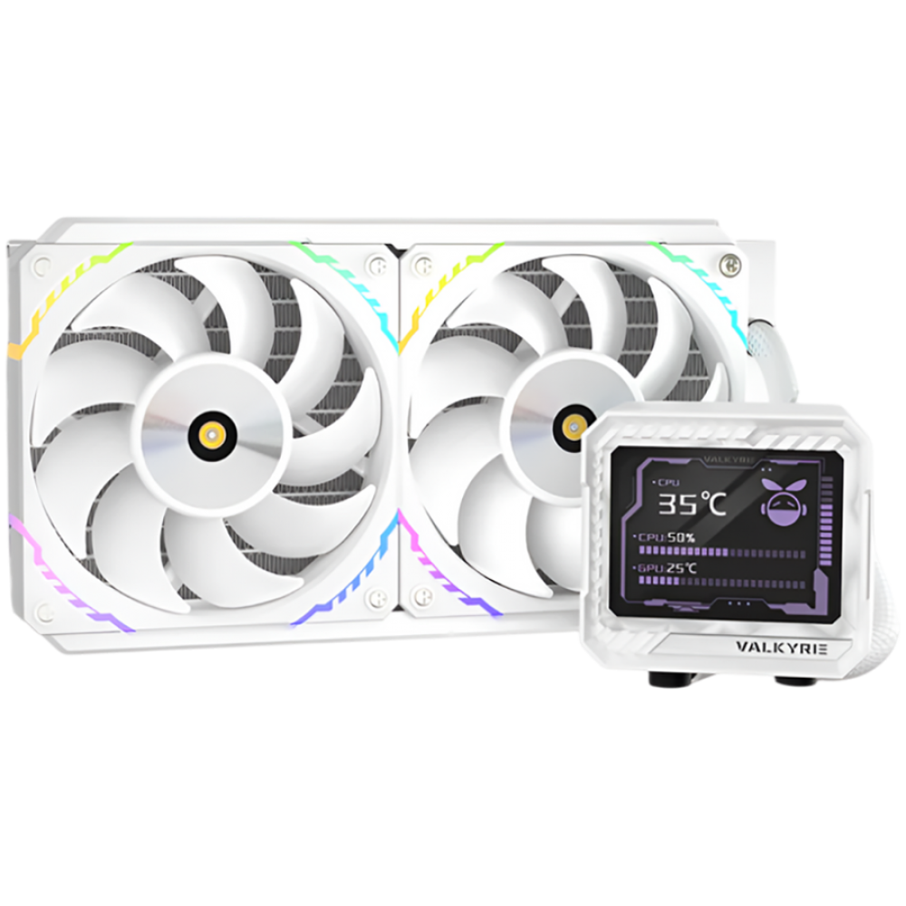 Chłodzenie wodne VALKYRIE V240 LCD 240 mm 250 W 60 Hz Biały | sprawdź ...
