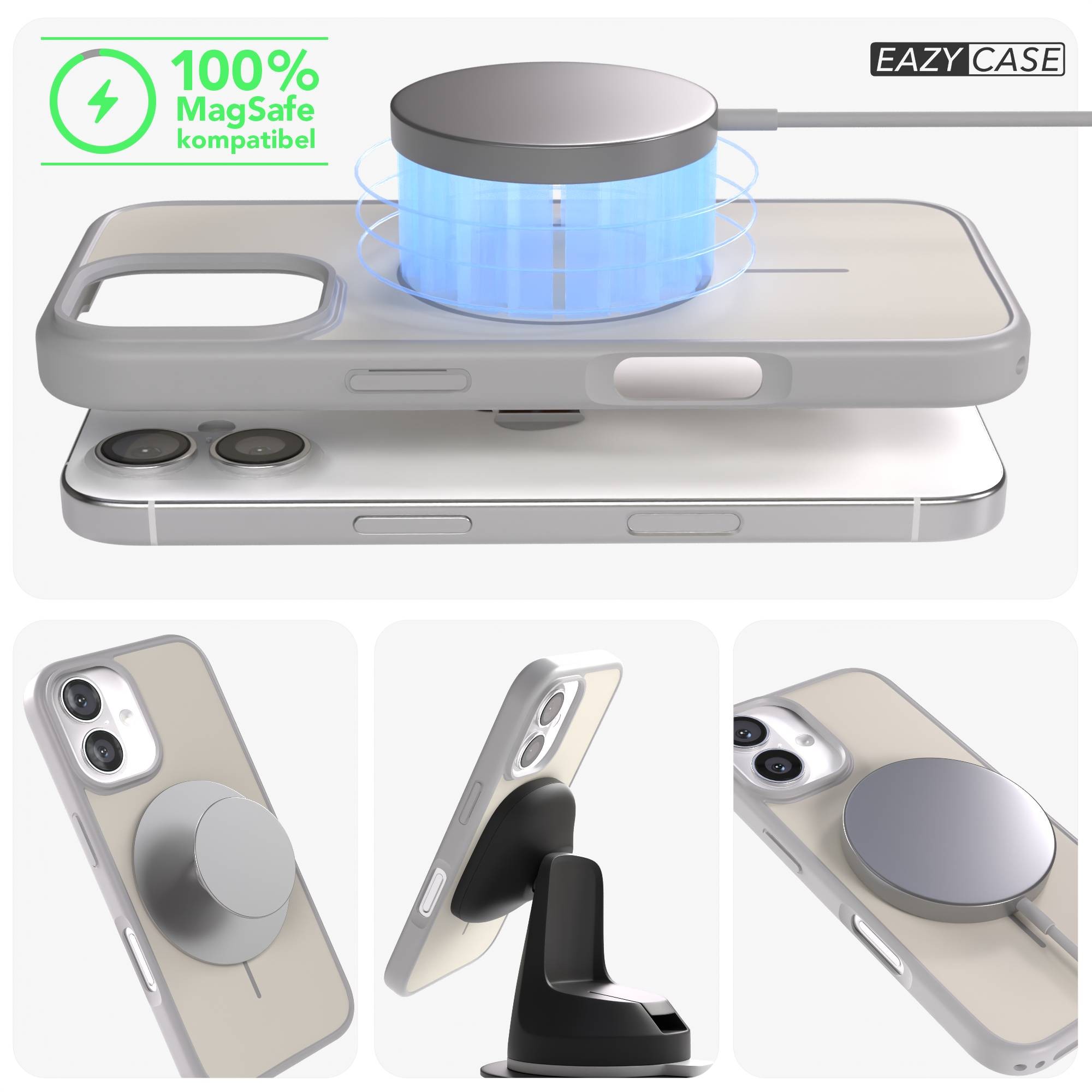 EAZY CASE Outdoor Case Thin MagSafe, Backcover, Apple, iPhone 16, Grau ...