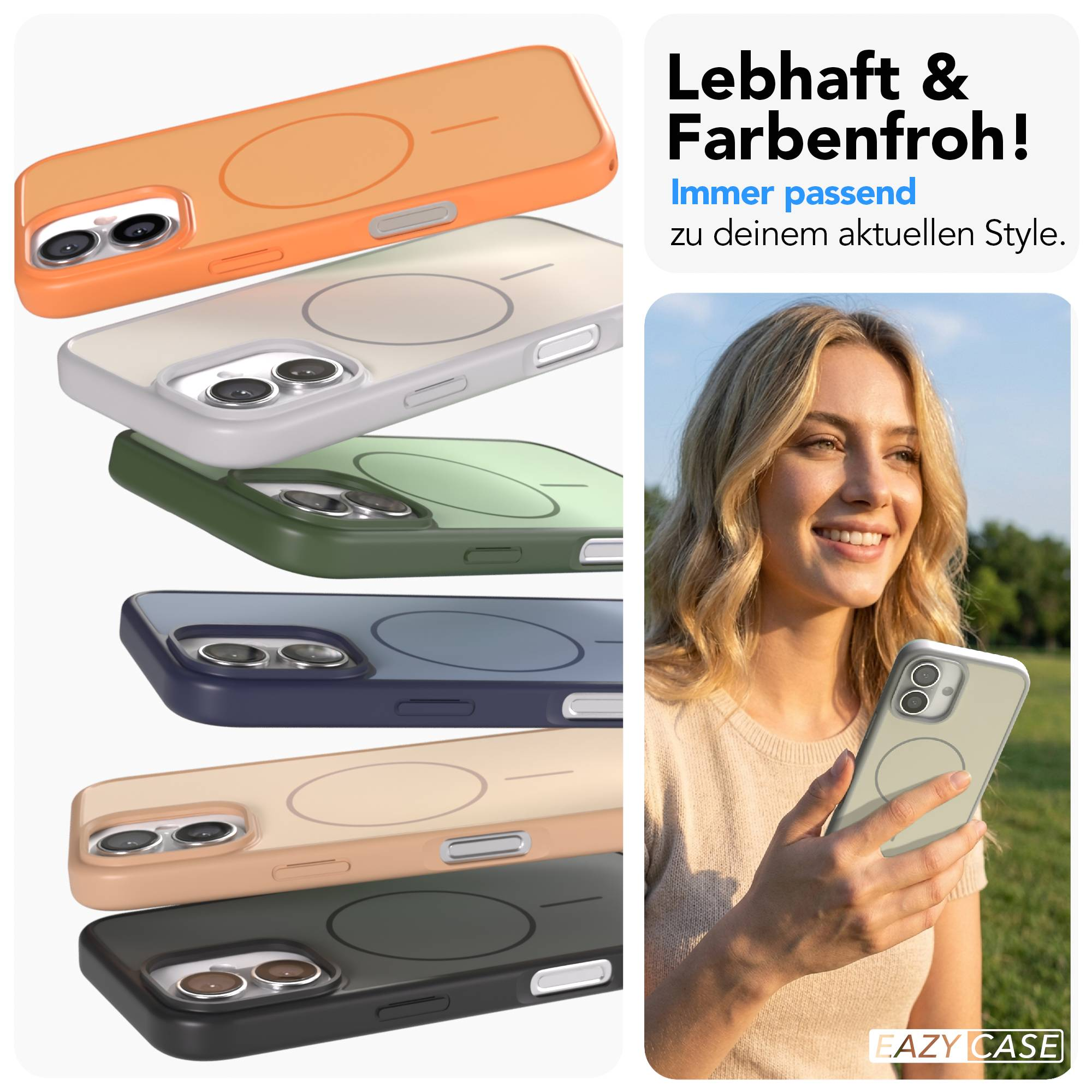EAZY CASE Outdoor Case Thin MagSafe, Backcover, Apple, iPhone 16, Grau ...