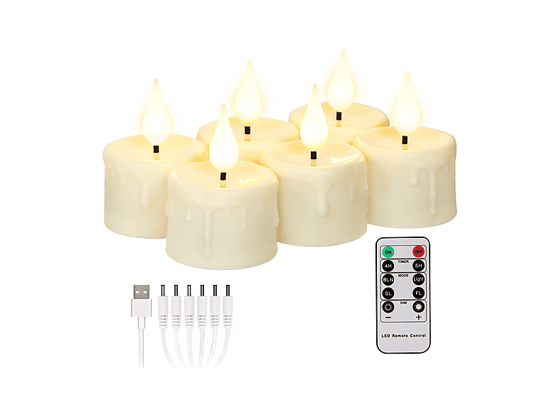 NovaWare Oplaadbare Kaarsen met Afstandsbediening – LED Kaarsen met ...