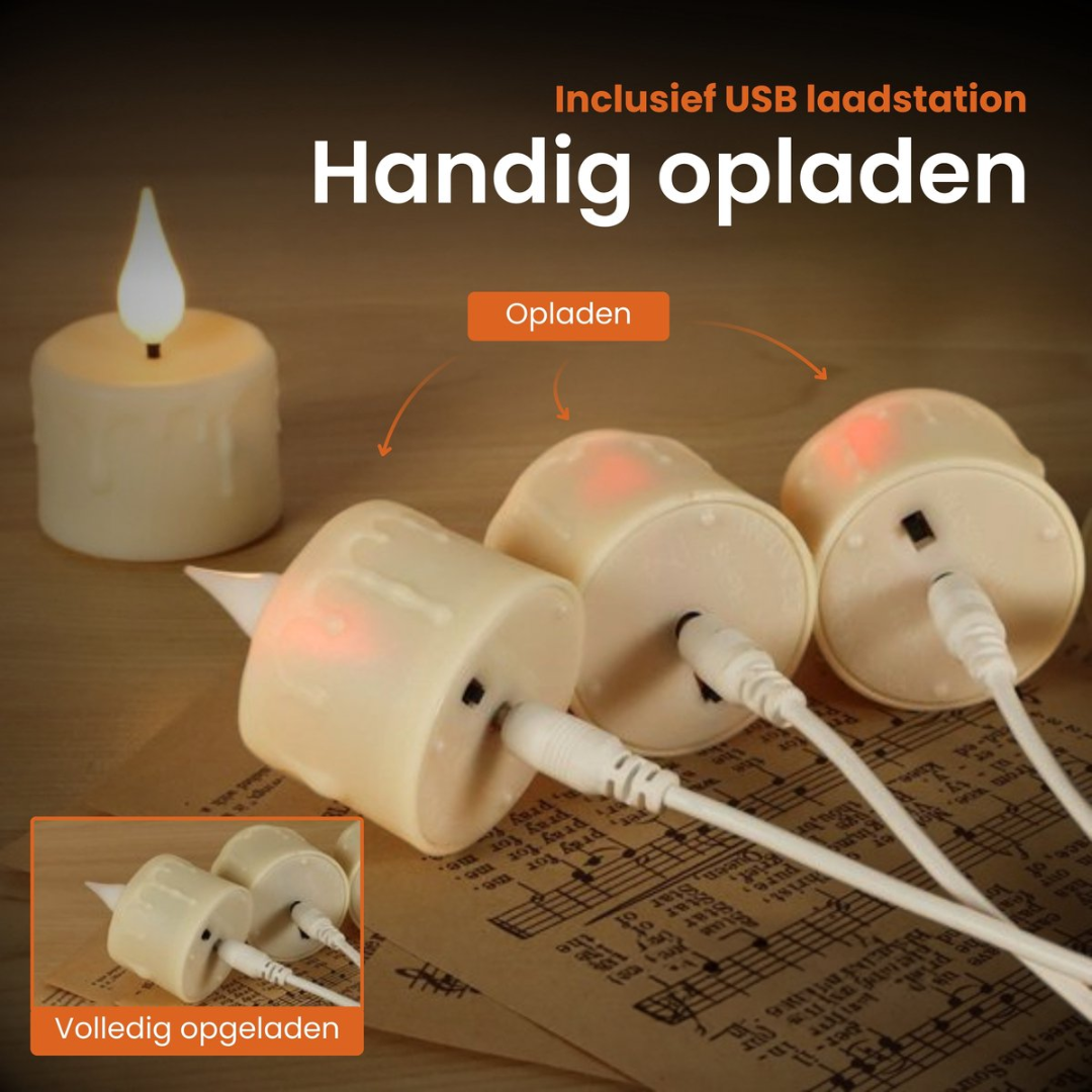 NovaWare Oplaadbare Kaarsen met Afstandsbediening – LED Kaarsen met ...