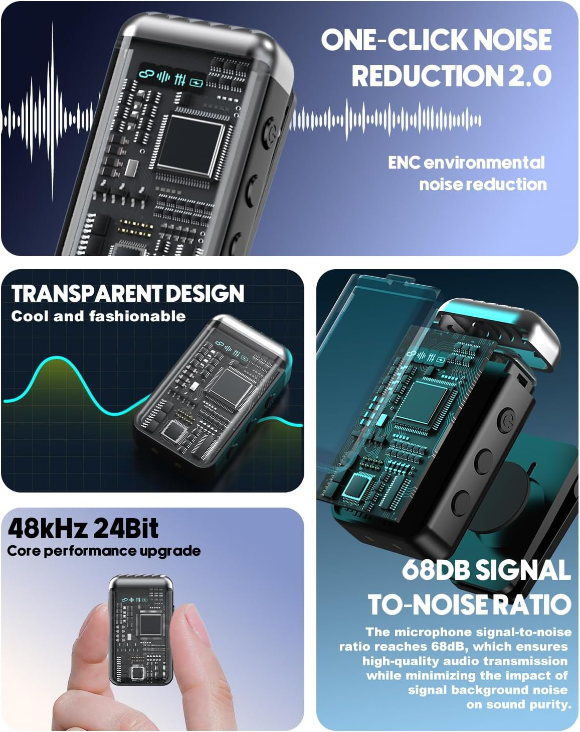 TRUYUETY Bluetooth Typ-C & Mini Android Inalambricos Microphone Schwarz ...