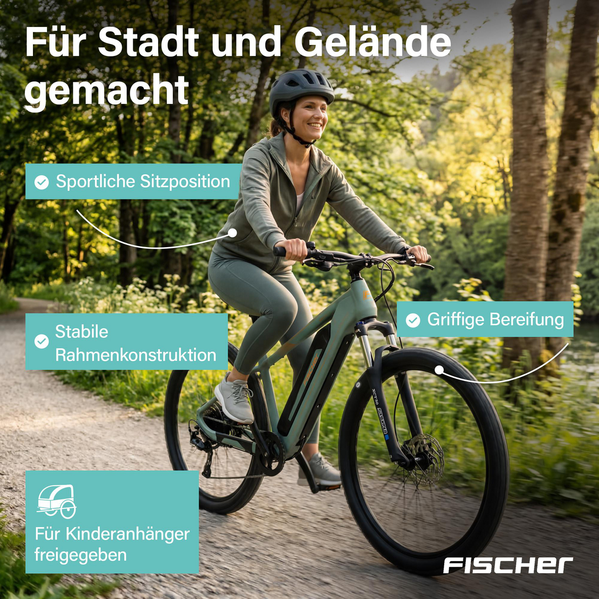 FISCHER EMTB MONTIS 2.2 ACTIVE Pinien matt, 29 Zoll, RH Mountainbike ...