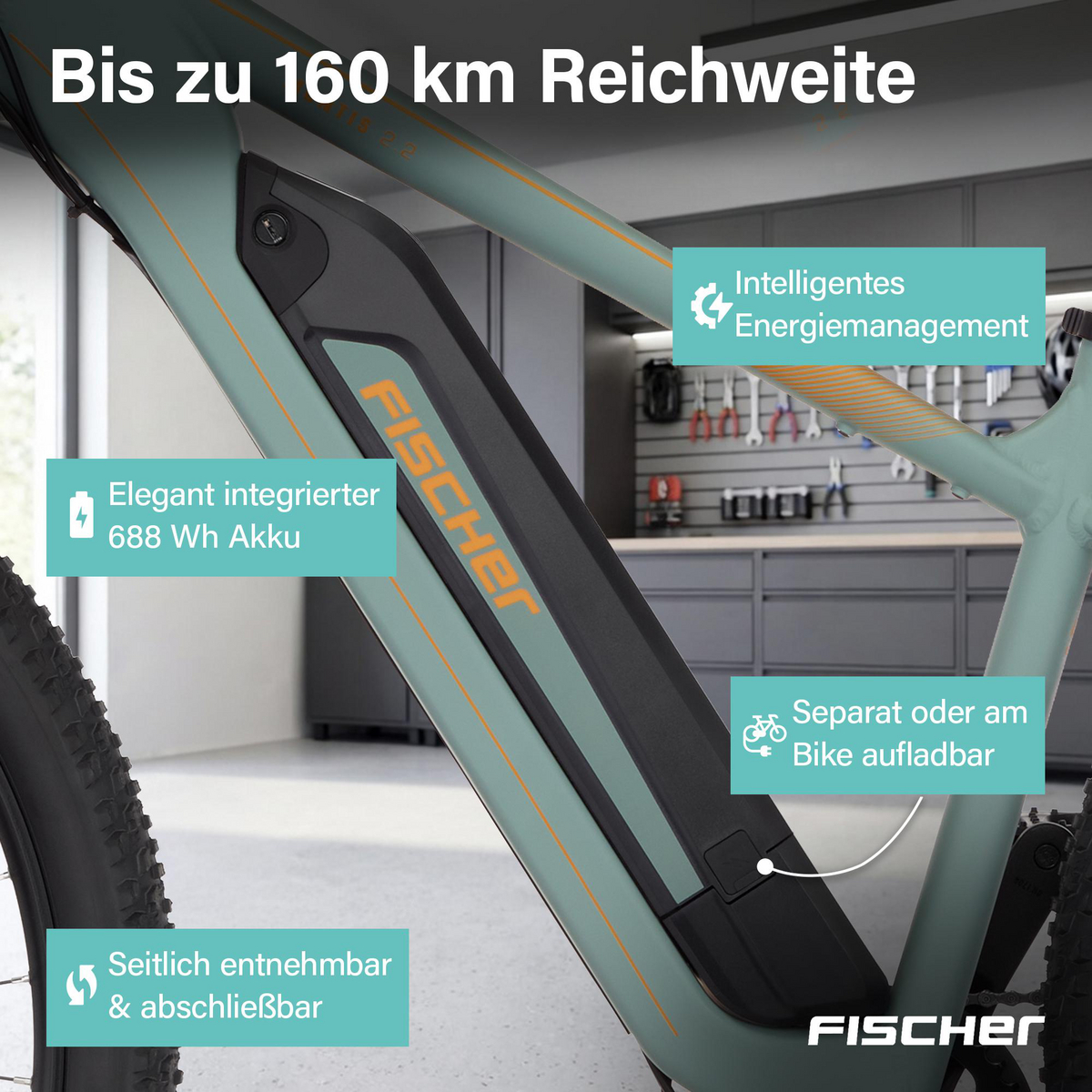 FISCHER EMTB MONTIS 2.2 ACTIVE Pinien matt, 29 Zoll, RH Mountainbike ...