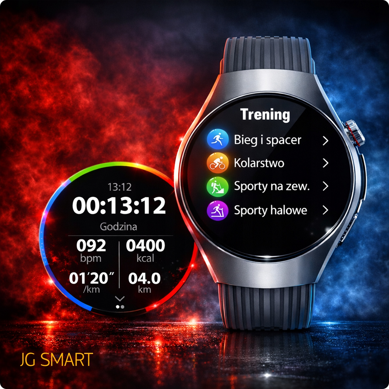Smartwatch JG SMART Męski Pomiar EKG HRV BMI GLUKOZA CIŚNIENIE PULS ...