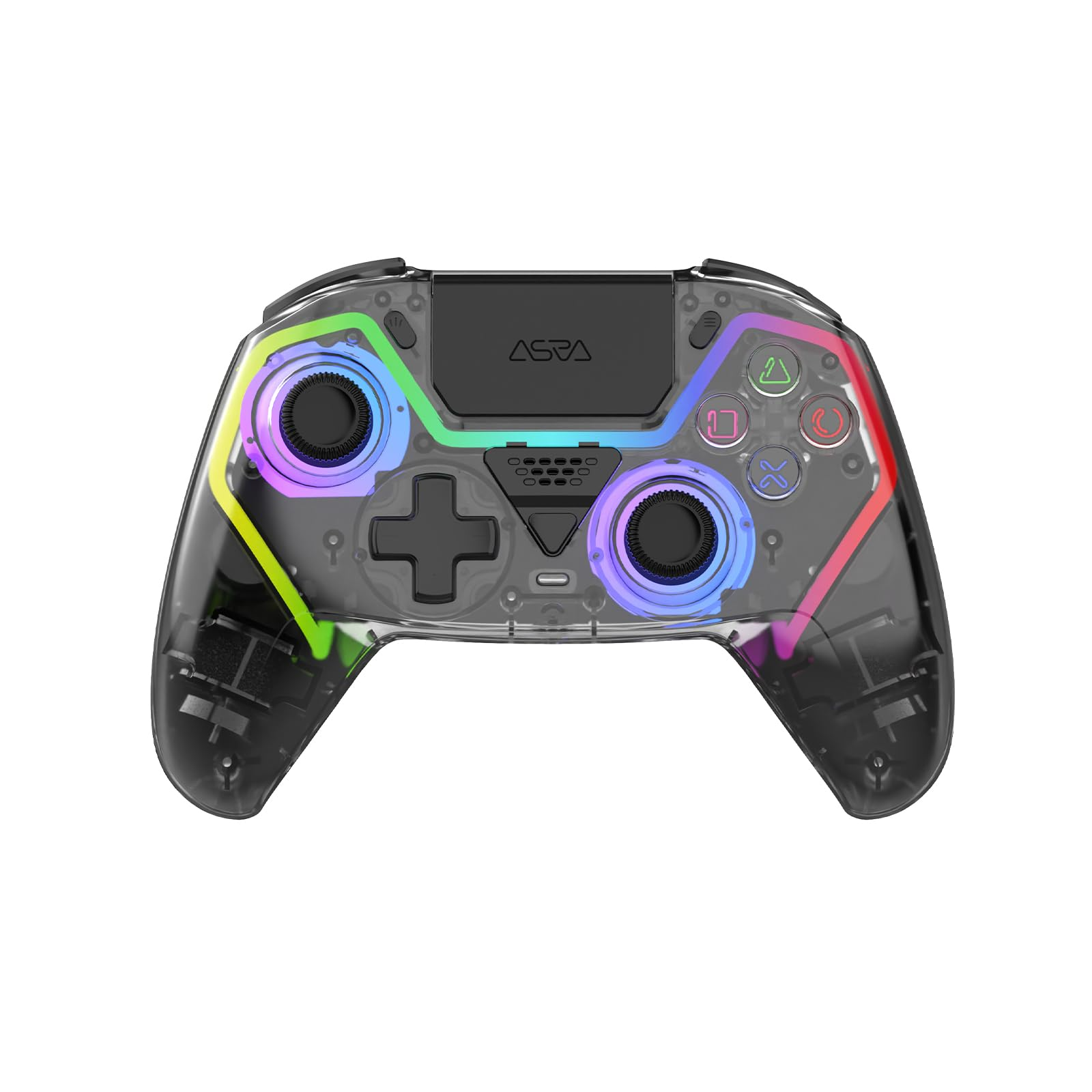 NAMAJUNAS RGB-Beleuchtung, halbtransparentes Design Wireless Controller ...