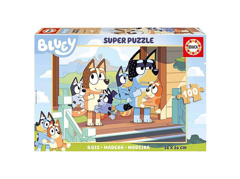 Juego de mesa | EDUCA PUZZLE 100 PIEZAS BLUEY MADERA, edad recomendada ...