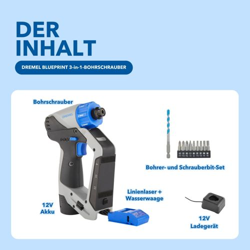 TRAPANO AVVITATORE DREMEL F013DD12JA | Grigio, Blu, 22.2x5.1x15.5cm ...