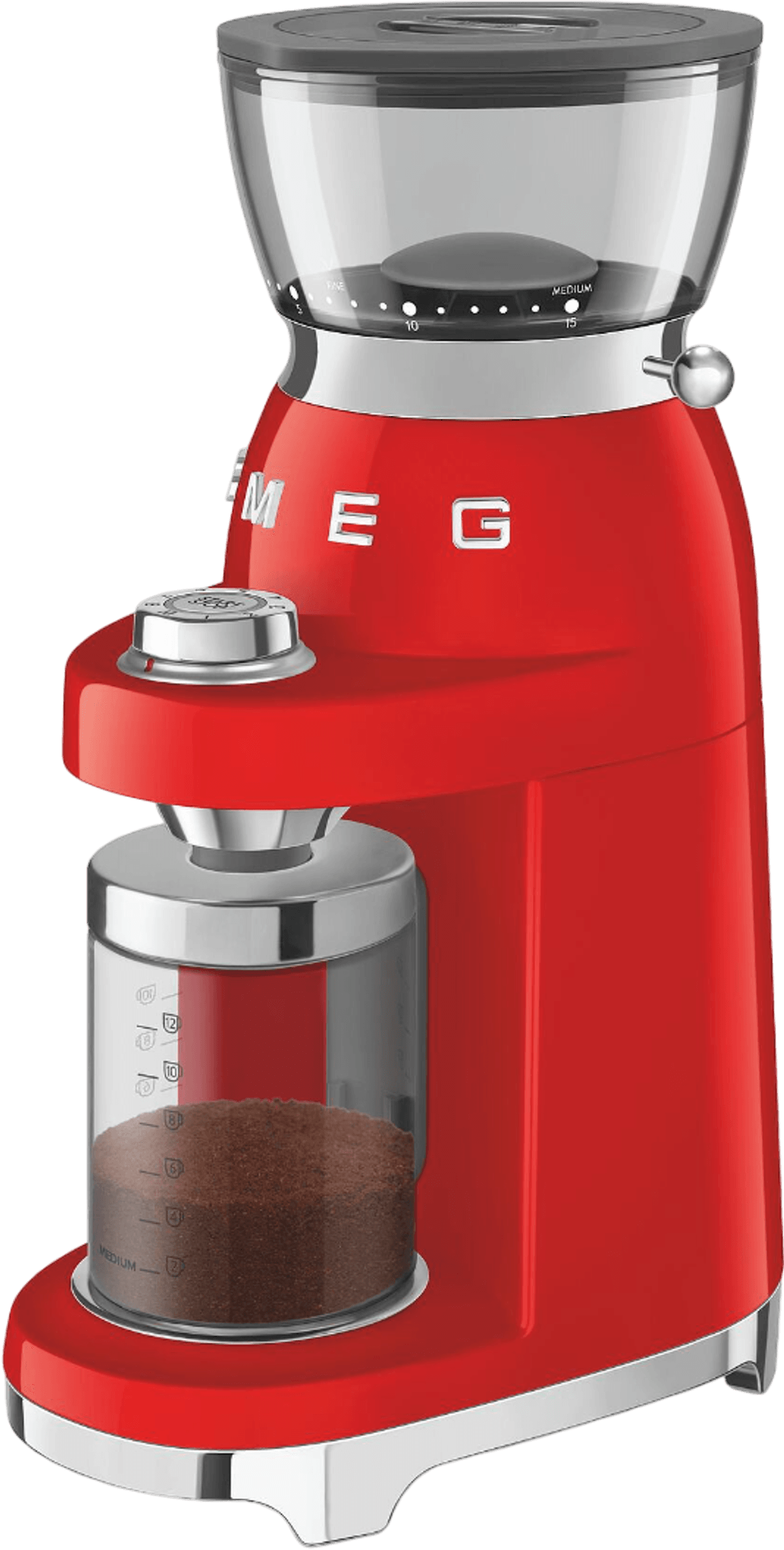 Molinillo de café | SMEG CGF03, 150 W, 240 g, Rojo | MediaMarkt
