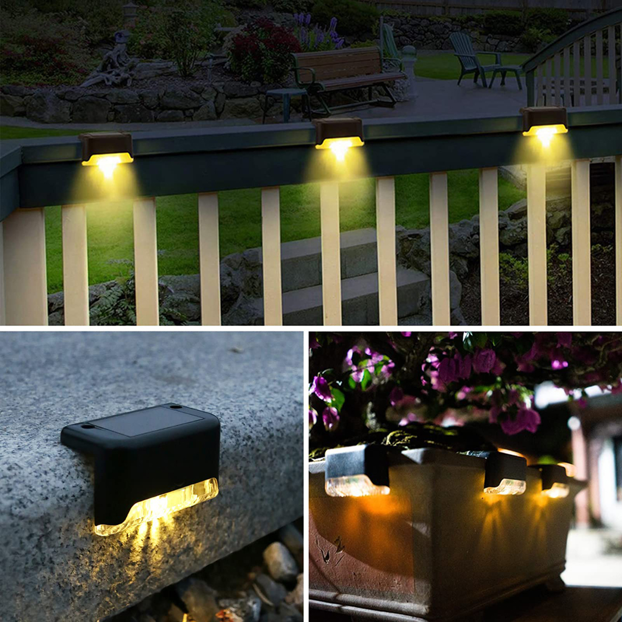 FARA OBSTACOLE Schwarz Muschel Warmlicht Kompakt Solar-Gartenleuchte ...