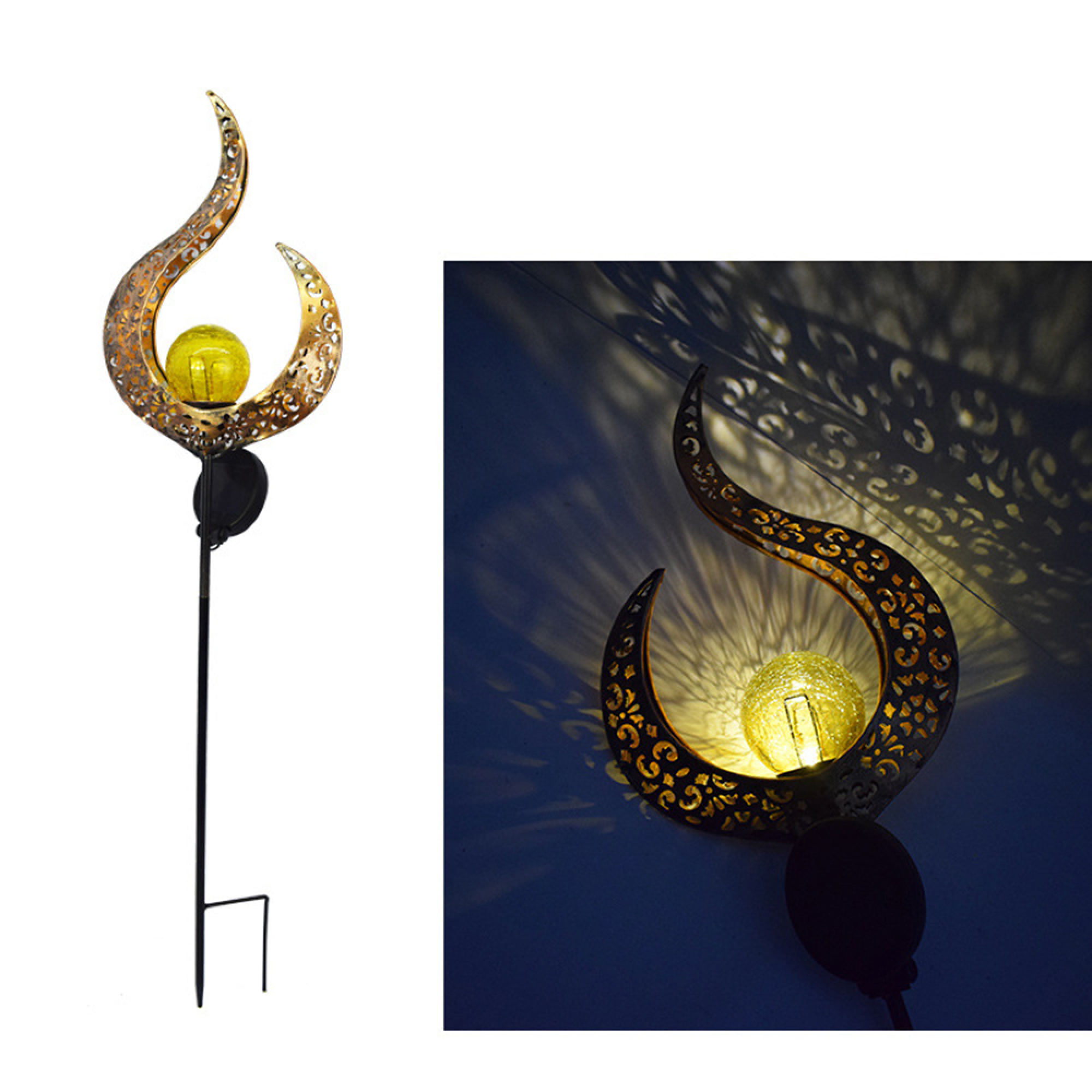 FARA OBSTACOLE Bronze Metall Flamme Design Solar-Gartenleuchte | MediaMarkt
