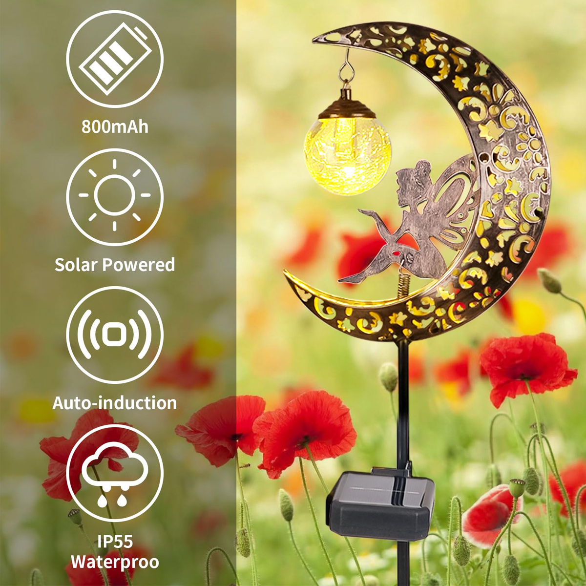 FARA OBSTACOLE Rustikal Sonne Mond Cut-Out Solar-Gartenleuchte | MediaMarkt