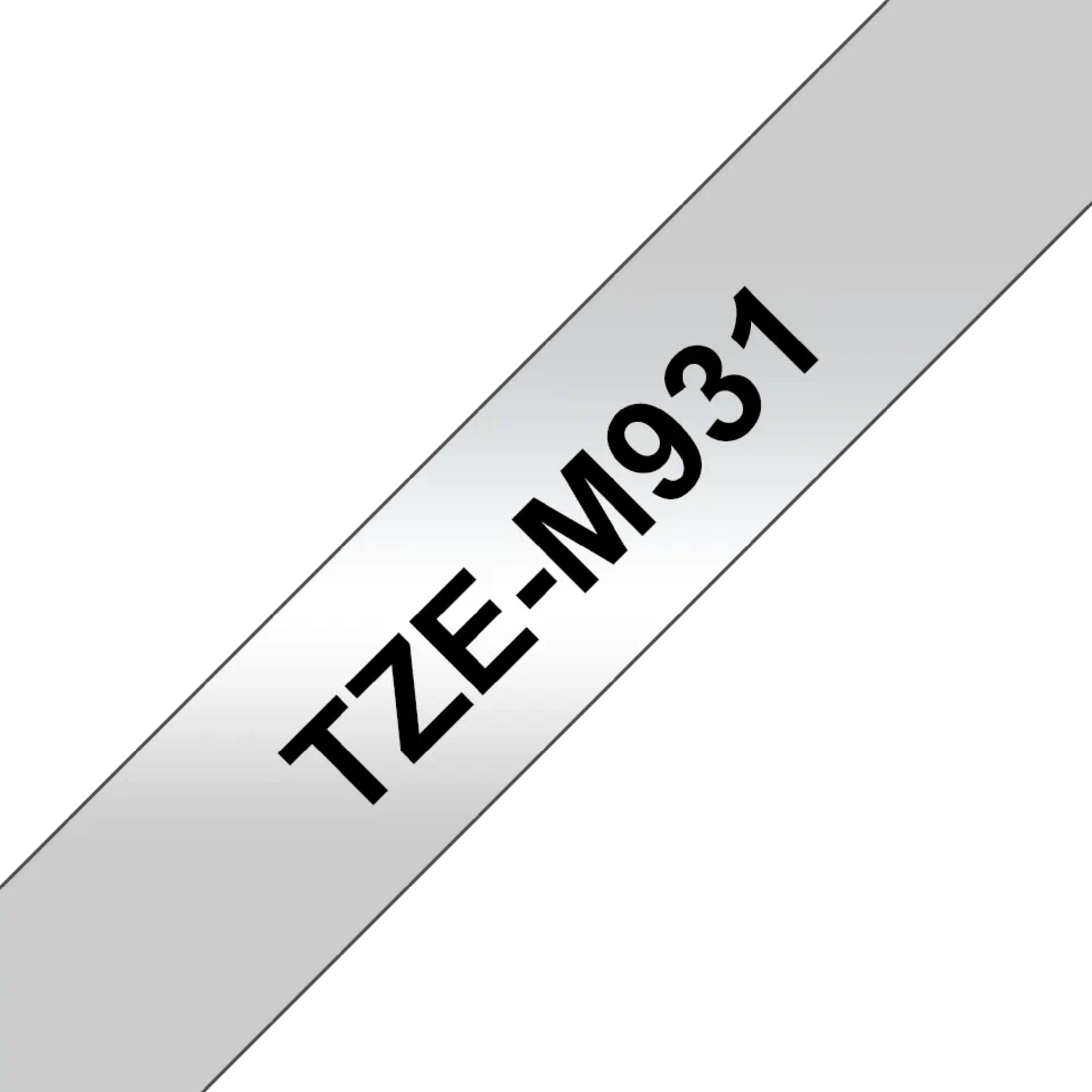 BROTHER P-TOUCH TAPE TZE-M931 BK/SL 12MM Schriftbandkassette Schwarz ...