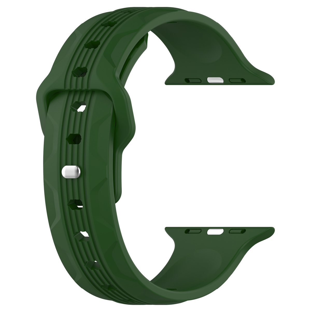 Pasek GLACIERX Silicone Wave Dark Grass Green do smartwatcha Apple ...