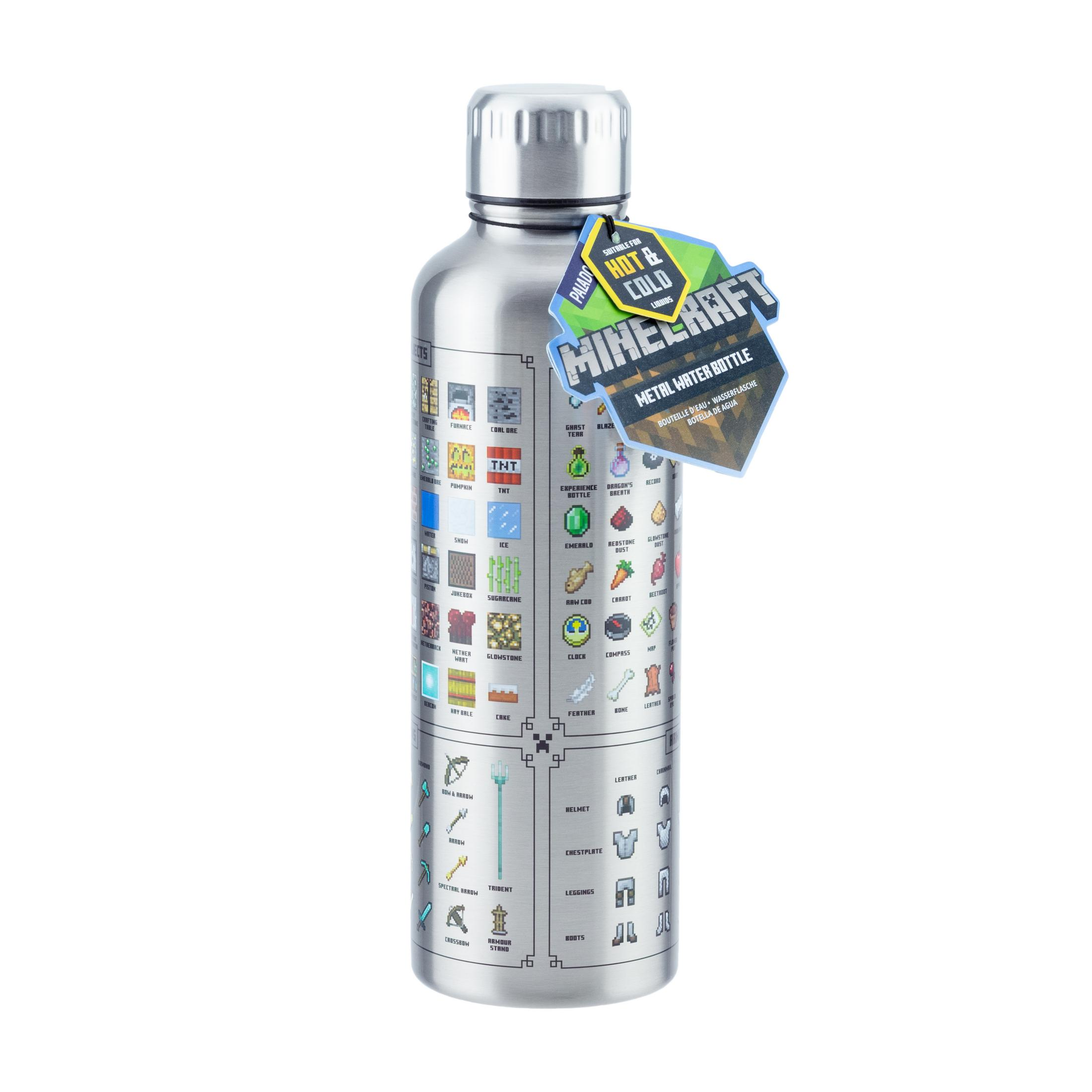 Butelka metalowa PALADONE PRODUCTS Minecraft (500 ml) Srebrny | sprawdź ...