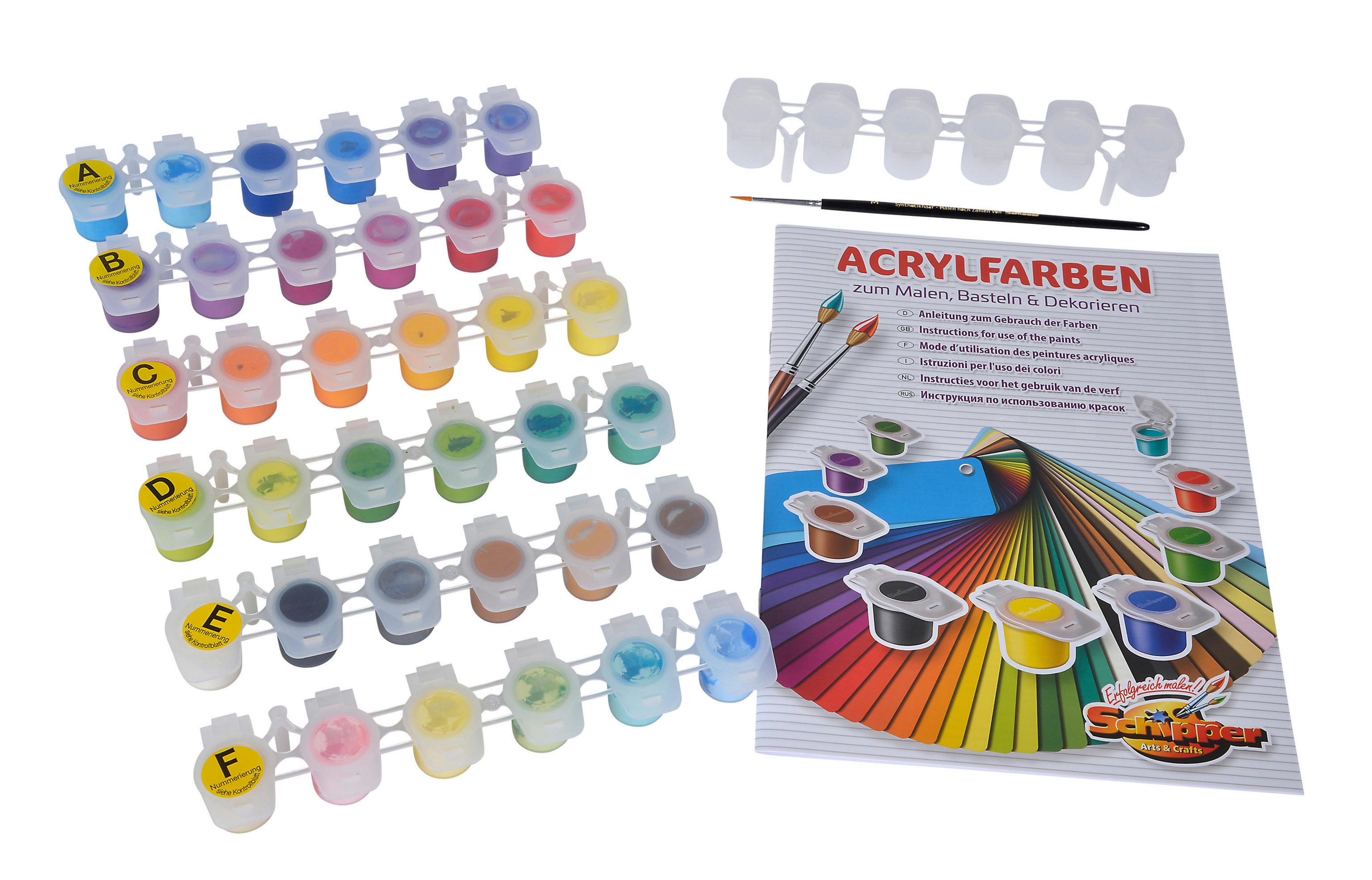 SCHIPPER 605190741 MNZ | 36 ACRYLFARBEN Malen nach Zahlen Zubehör ...