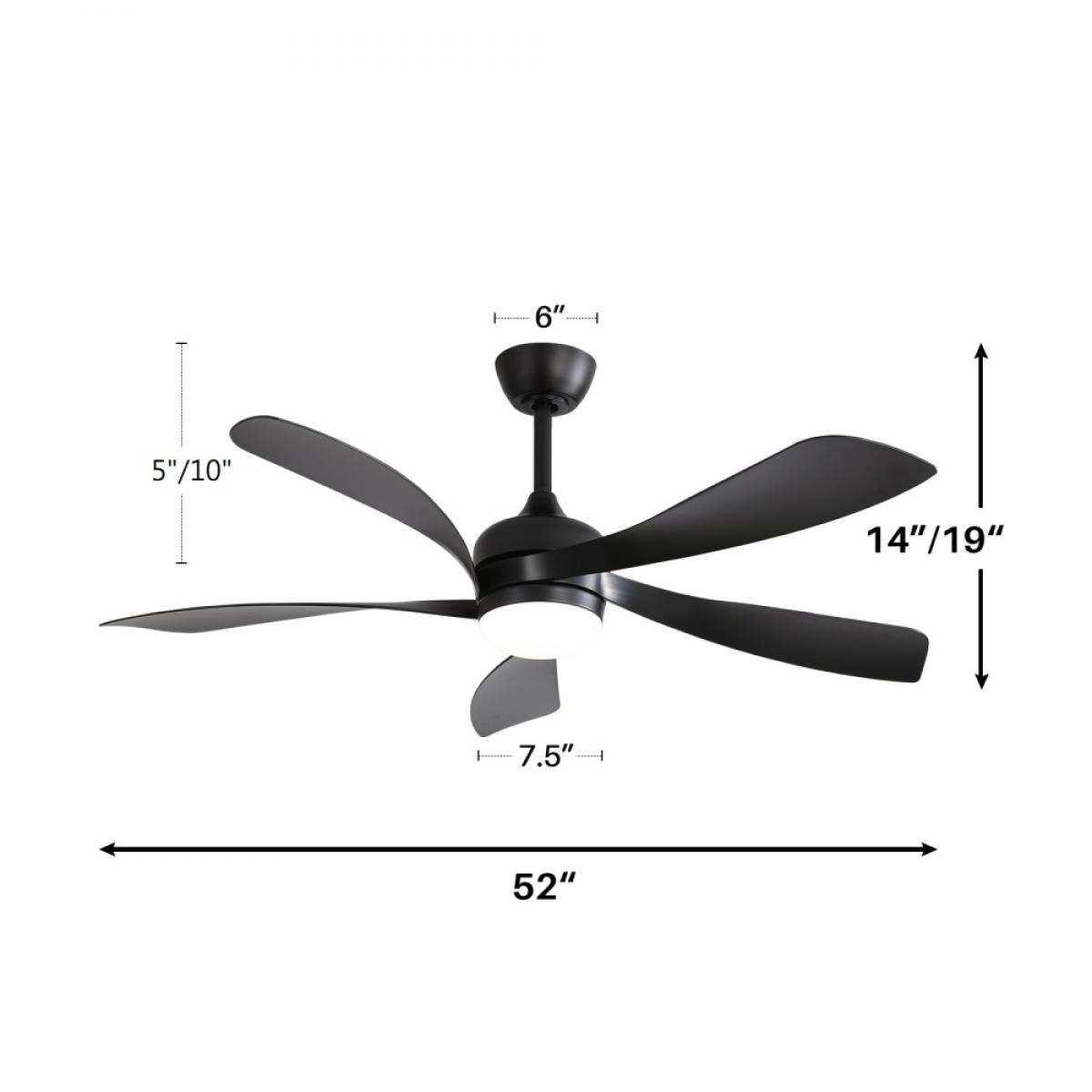 FLYSTAR 52 Zoll LED mit Fernbedienung Deckenventilator Schwarz | SATURN