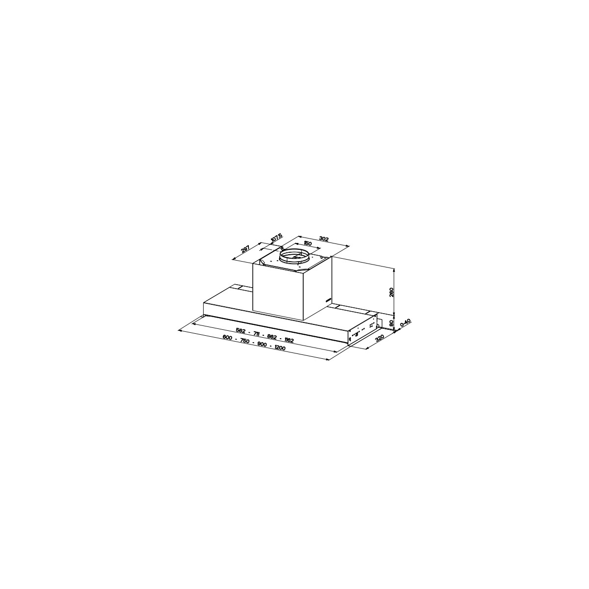 CAPPA DA INCASSO FABER InNova Zero Drip A90, 270, Acciaio inox, Argento ...