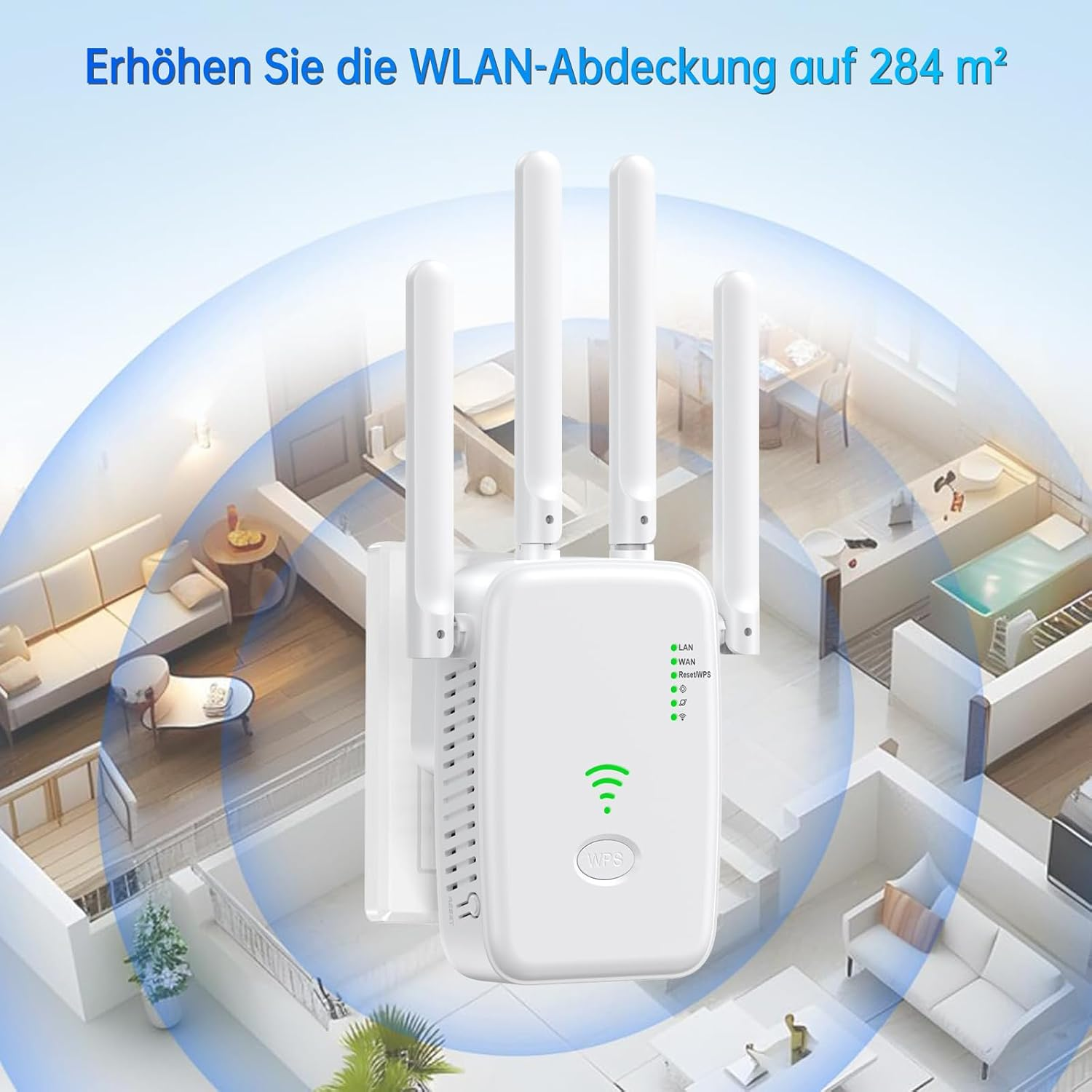 KOVENA 300Mbit 4 Antennen 360 Grad WLAN-Repeater | MediaMarkt