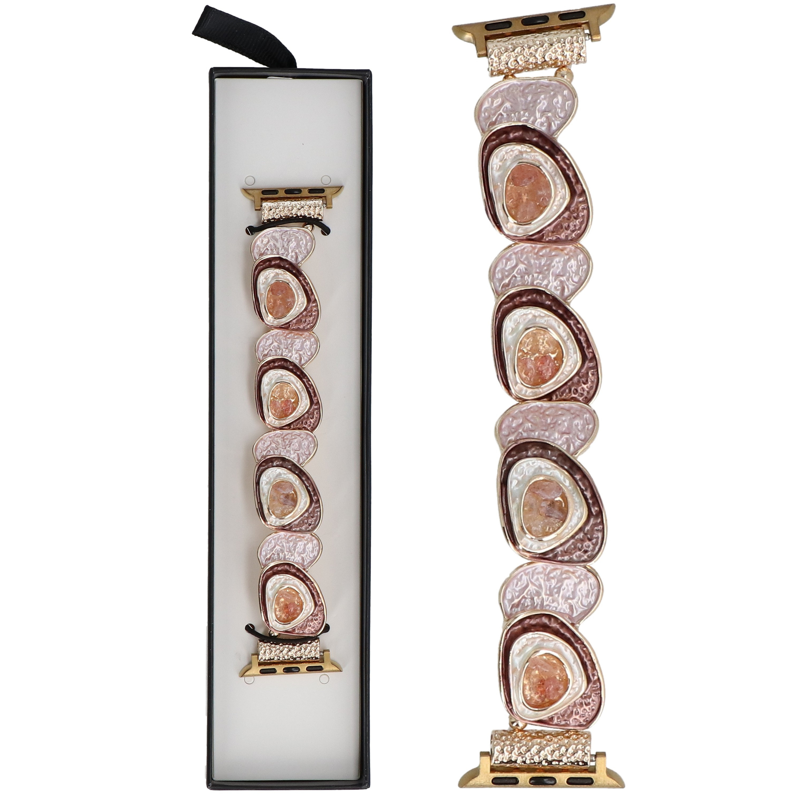 Bransoleta do zegarka GLACIERX Gleam Layered Stretch Bracelet Mahogany ...