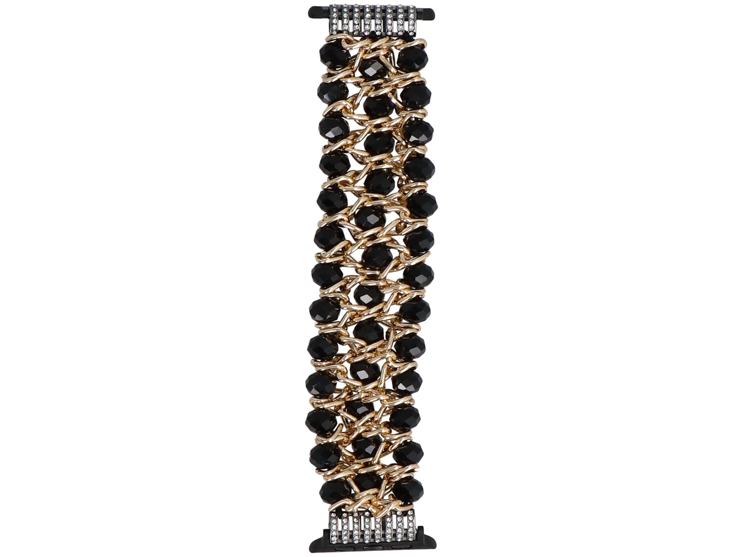 Bransoleta do zegarka GLACIERX Sparkling Crystals Stretch Bracelet Onyx ...