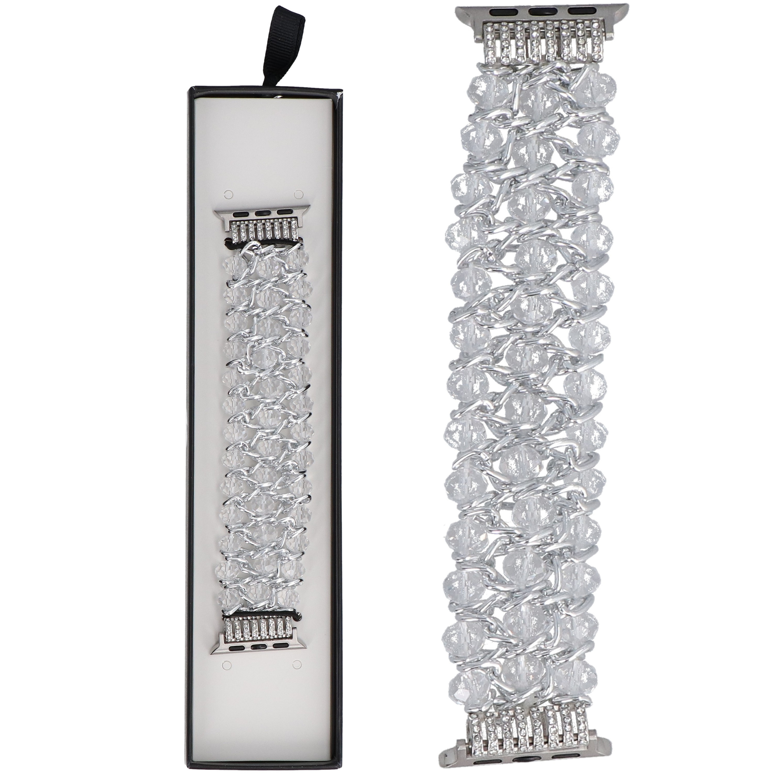 Bransoleta do zegarka GLACIERX Sparkling Crystals Stretch Bracelet do ...