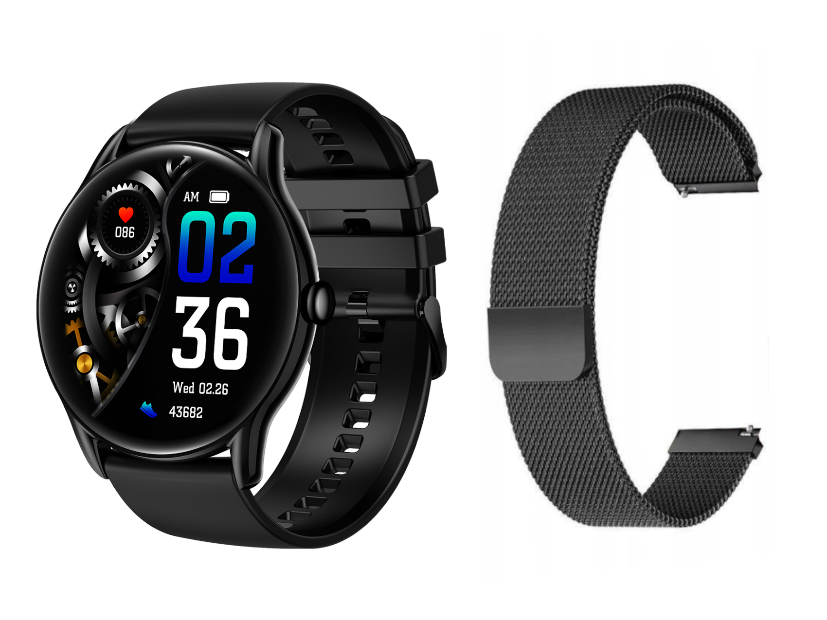 Smartwatch GLACIERX Sphere Black + Bransoleta mesh GX-SC36 BM Czarny ...