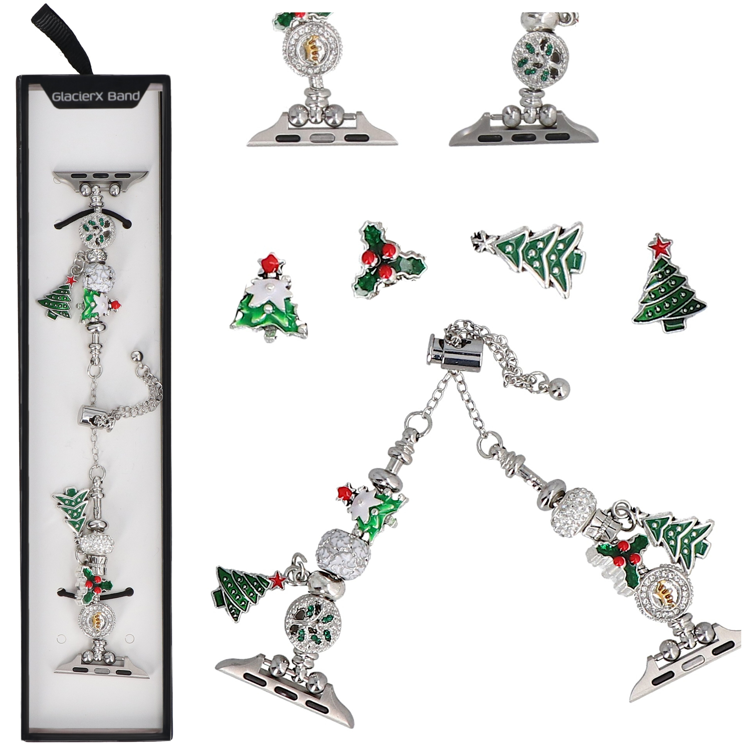Bransoleta do zegarka GLACIERX Slider Clasp Winter Charm Bracelet ...