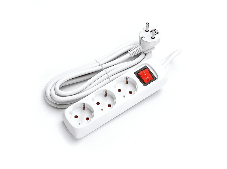 Regleta | 3 Tomas c/ Interruptor 5m Blanco AIGOSTAR, Blanco | MediaMarkt