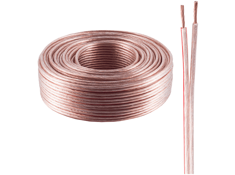 SHIVERPEAKS LS-Kabel 0,75mm² 24x0,2 CCA transparent 25m, Lautsprecher ...