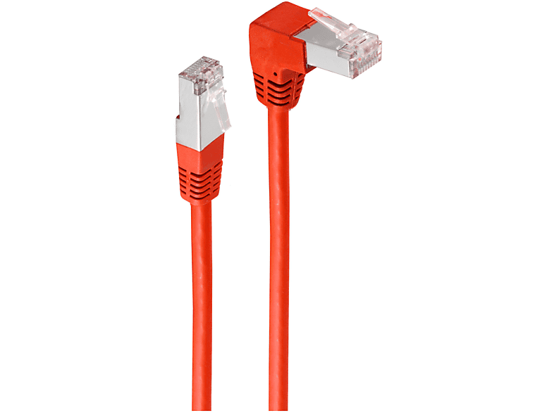 SHIVERPEAKS Patchkabel cat 6 S/FTP PIMF Winkel-gerade rot 3m, Patchkabel, 3 m | MediaMarkt