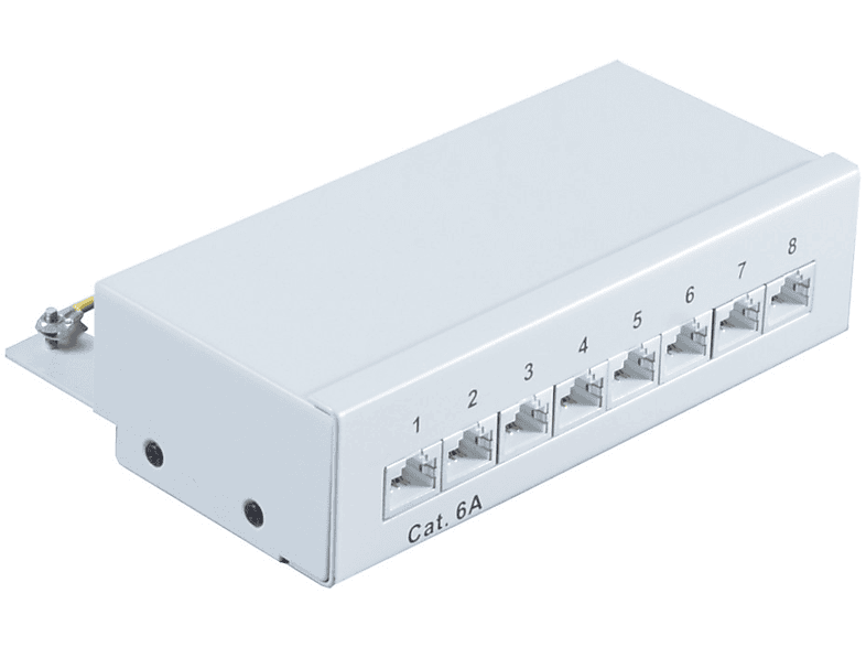 KABELBUDE Patchpanel Patchfeld Cat.6A, 8-Port lichtgrau Patchfeld ...
