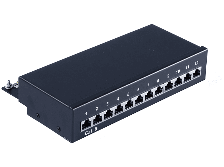 S/CONN MAXIMUM CONNECTIVITY Patchpanel Patchfeld Cat.6, 12-Port schwarz ...