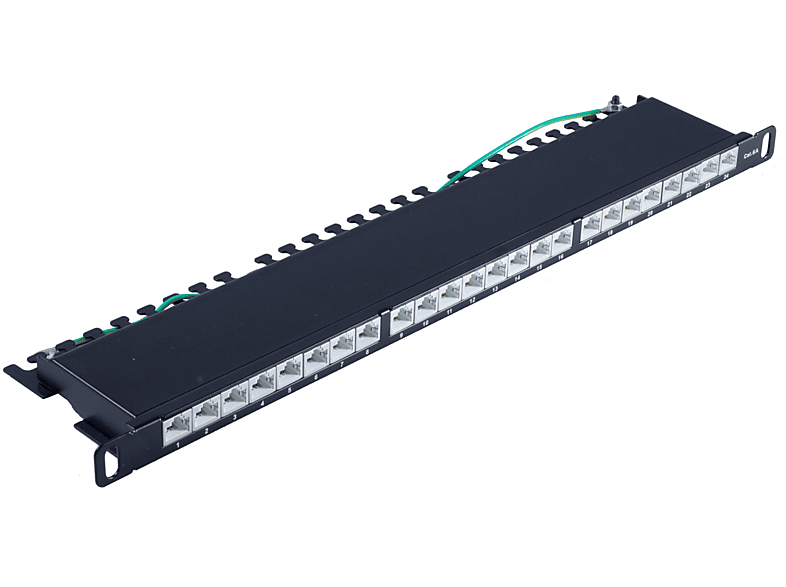 SHIVERPEAKS -Patchfeld--Slim Patchpanel Cat.6A, 24 Port 0,5HE, 19 ...