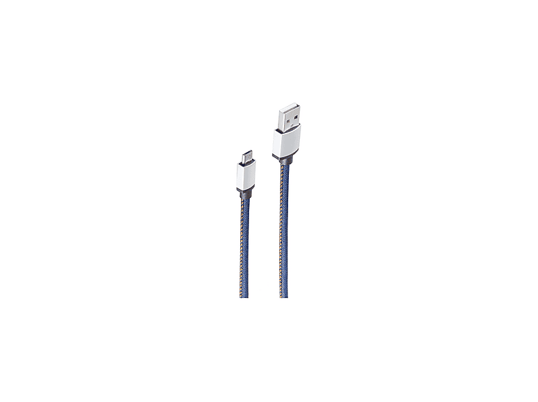 SHIVERPEAKS USB-Ladekabel A Stecker auf USB Micro B, blau 1m, USB ...