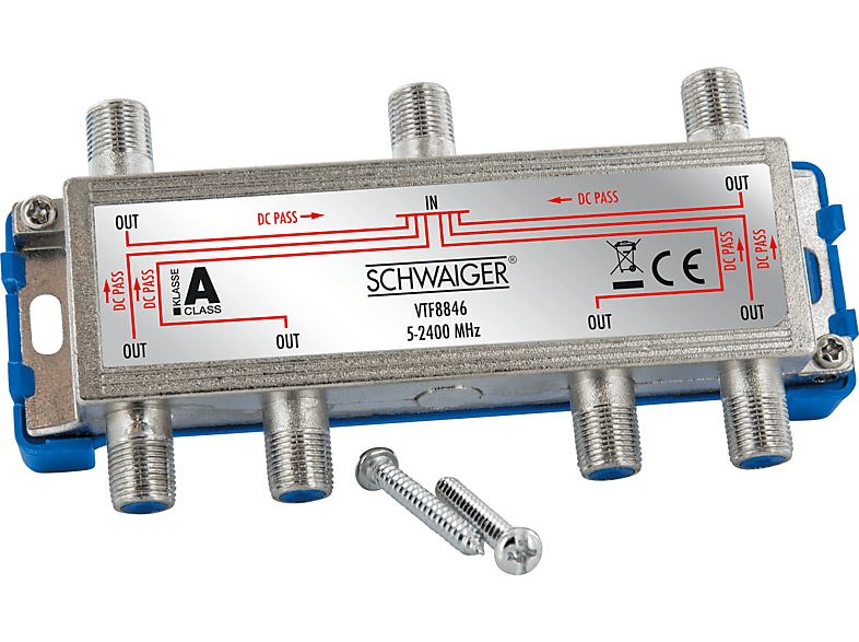 SCHWAIGER -VTF8846 241- 6-fach Verteiler (14 dB) für Kabel-, Antennen ...