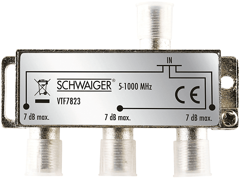SCHWAIGER -VTF7823 531- 3-fach Verteiler (7 dB) für Kabel- und ...