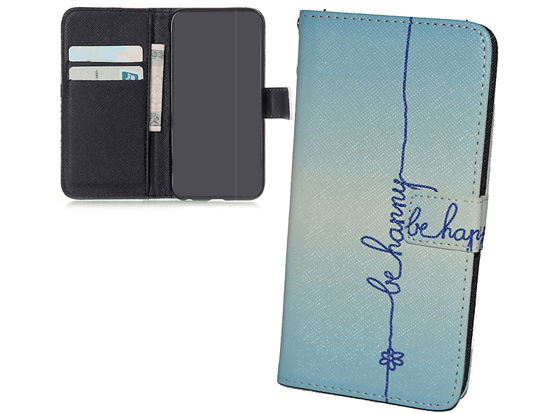 KÖNIG DESIGN Handyhülle, Bookcover, Samsung, Galaxy S6, Blau | MediaMarkt