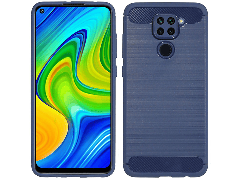 COFI Carbon-Look Case, Bumper, Xiaomi, Redmi Note 9, Blau | MediaMarkt