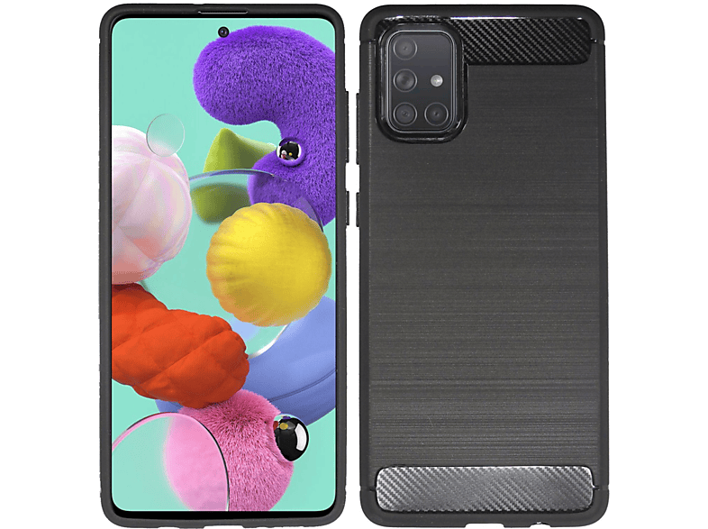 COFI Carbon-Look Case, Bumper, Samsung, Galaxy A51, Schwarz | MediaMarkt