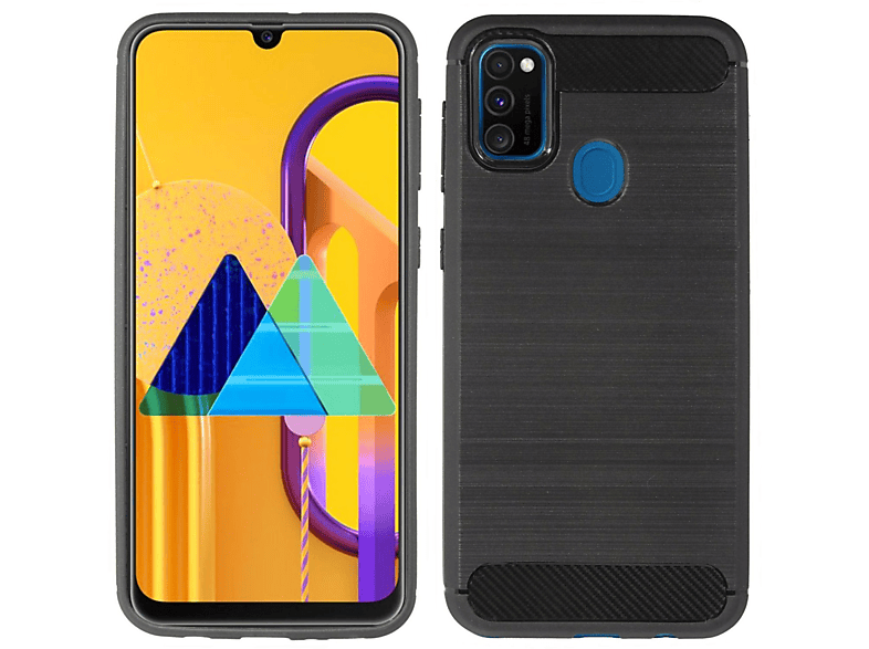 COFI Carbon-Look Case, Bumper, Samsung, Galaxy M21, Schwarz | MediaMarkt