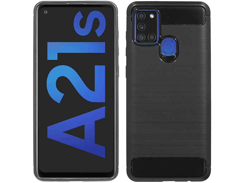 COFI Carbon-Look Case, Bumper, Samsung, Galaxy A21S, Schwarz | MediaMarkt