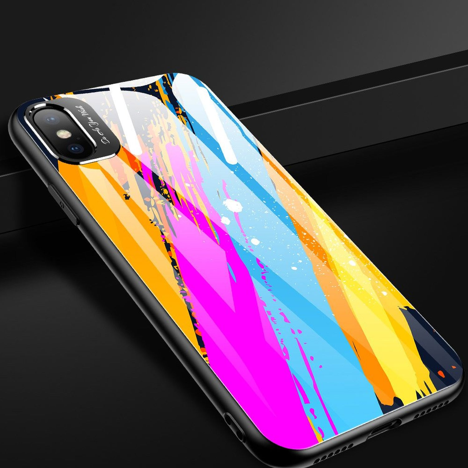 COFI Color Glass Case, Bumper, Apple, iPhone XS, Mehrfarbig | MediaMarkt