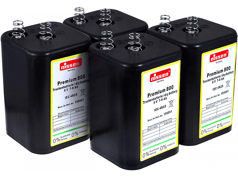 NISSEN 4R25 6V-Blockbatterie Zink-Kohle Set, 6 Volt, 7900mAh | SATURN